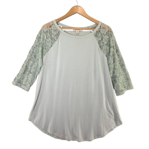 Zenana Outfitters | Tops | Zenana Blouse Long Lace Sleeves And ...